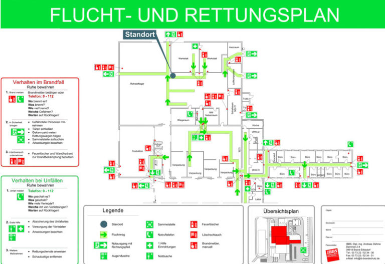 Flucht- und Rettungspläne nach DIN ISO 23601 – IBBS – Ingenieurbüro Brandschutz